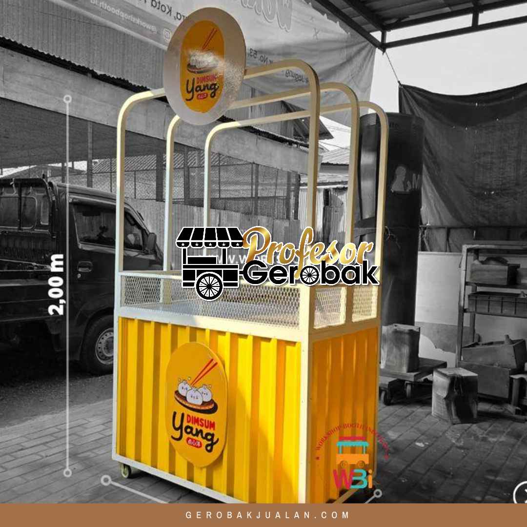 Harga gerobak besi hollow custom untuk minuman kekinian - Profesor Gerobak