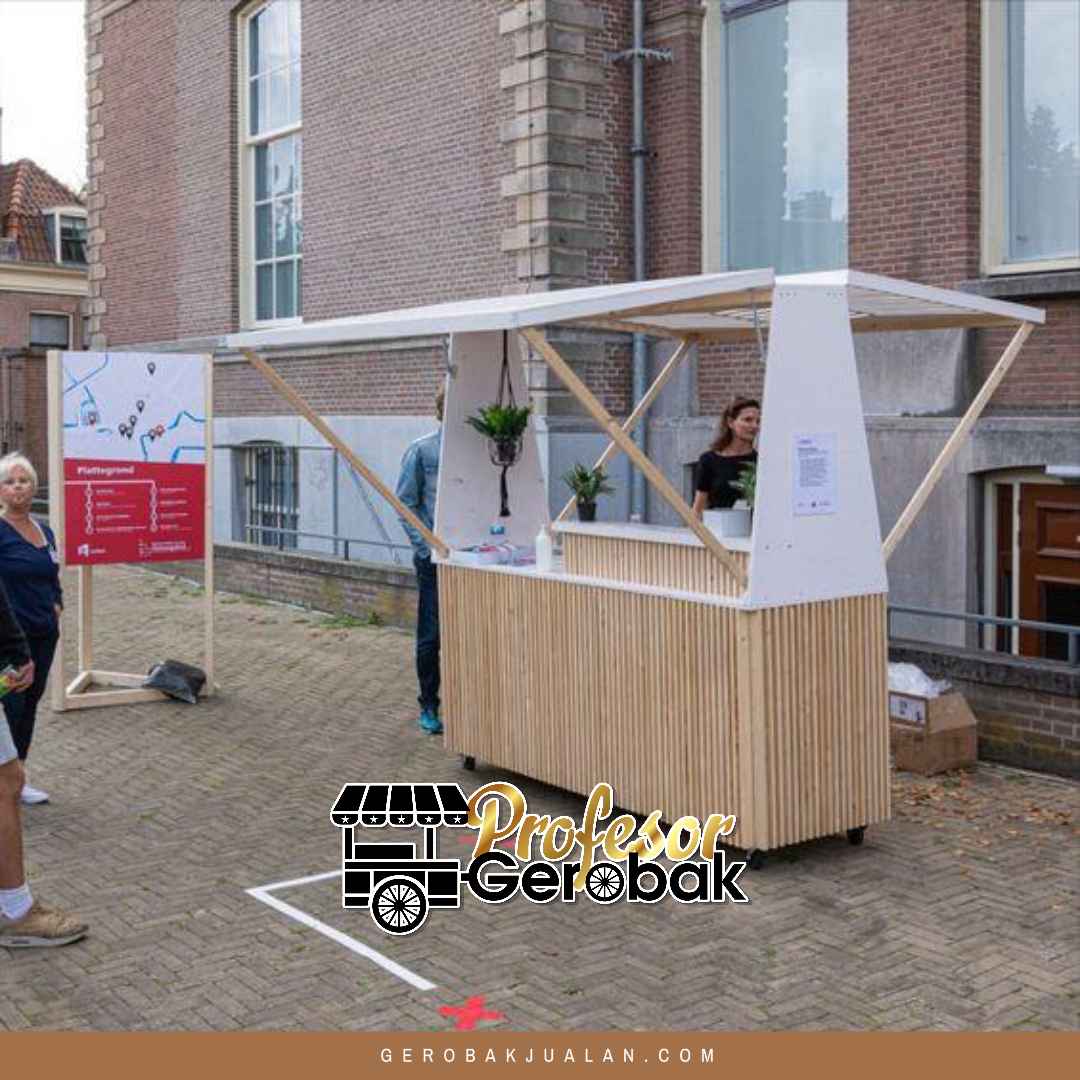 Gerobak Kayu Custom untuk Stand Minuman Kekinian - Profesor Gerobak